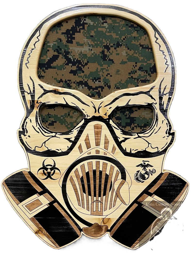 Gas Mask Skull Plaque Marine Corps – Luna Custom Wood Work LLC