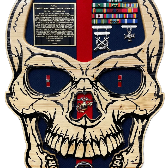 Custom Wood Skull Plaque